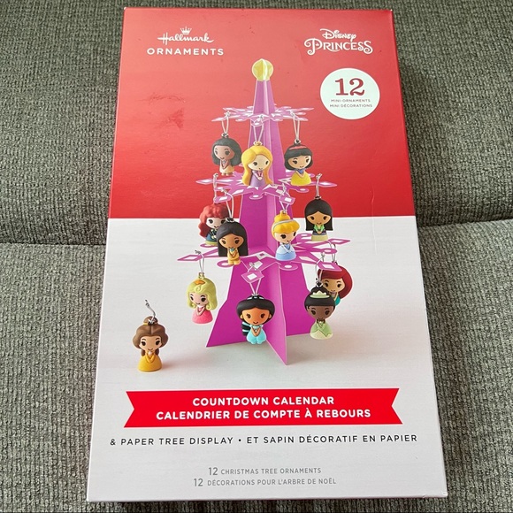 Holiday | Hallmark Disney Princess Countdown Calendar 12 Mini Ornaments ...